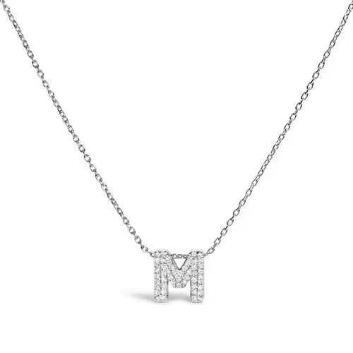 HAUS OF BRILLIANCE 10k Gold Diamond Accent Initial Pendant Necklace - White | M